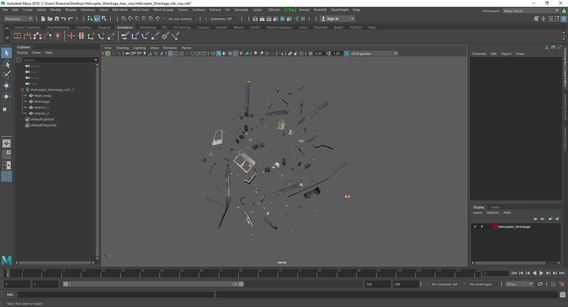 Helicopter Wreckage 3D Model - TurboSquid 2374726