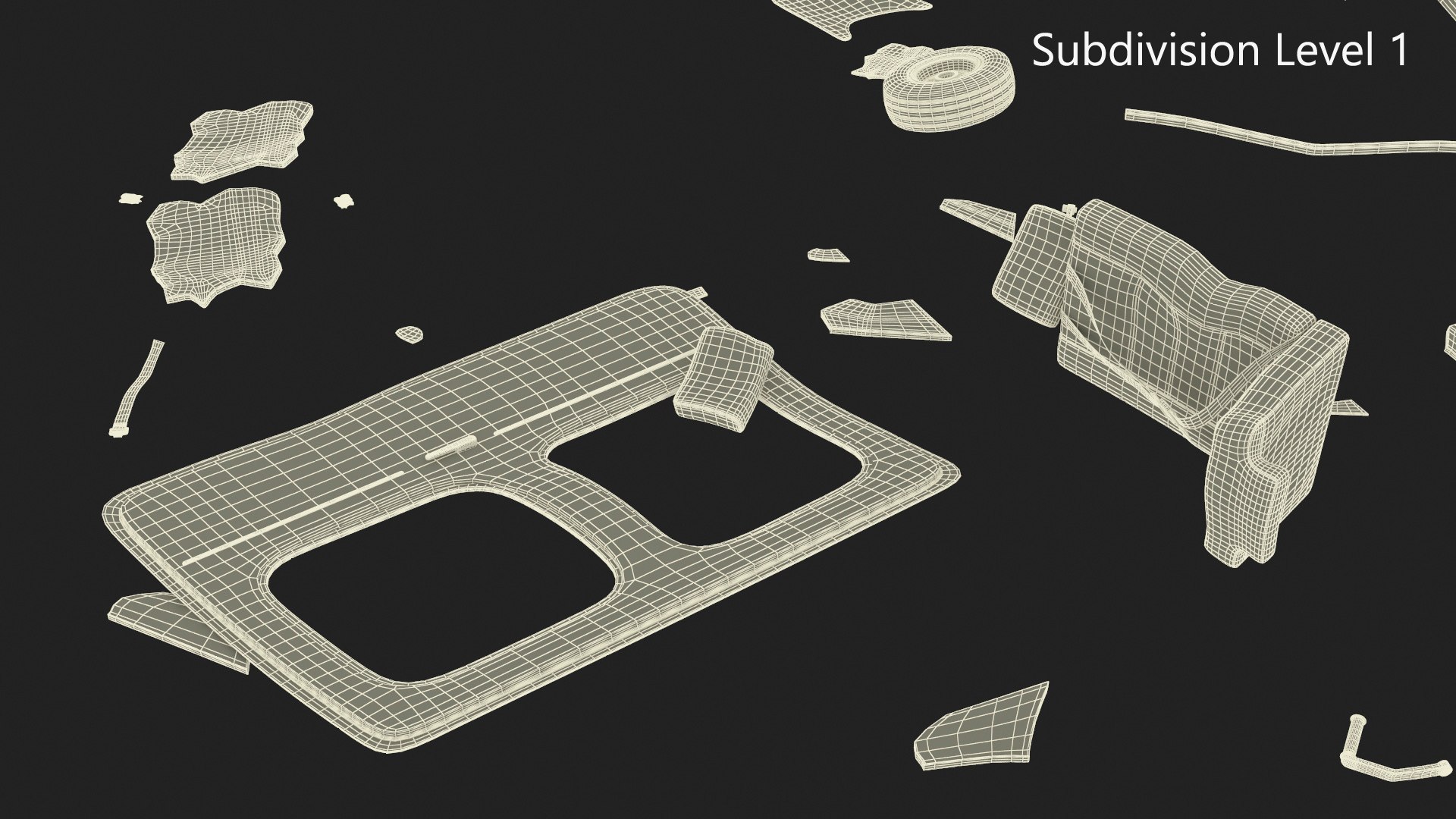 Helicopter Wreckage 3D Model - TurboSquid 2374726