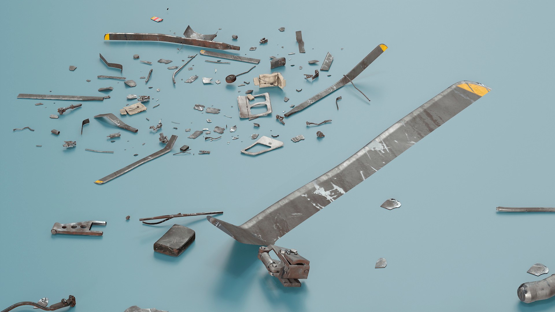 Helicopter Wreckage 3D Model - TurboSquid 2374726