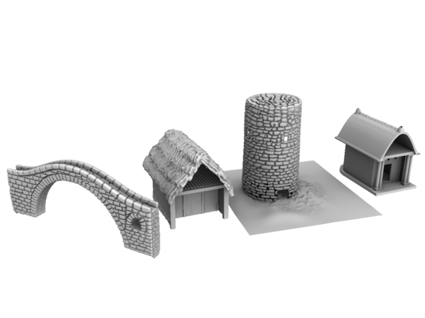 3d model greek buildings