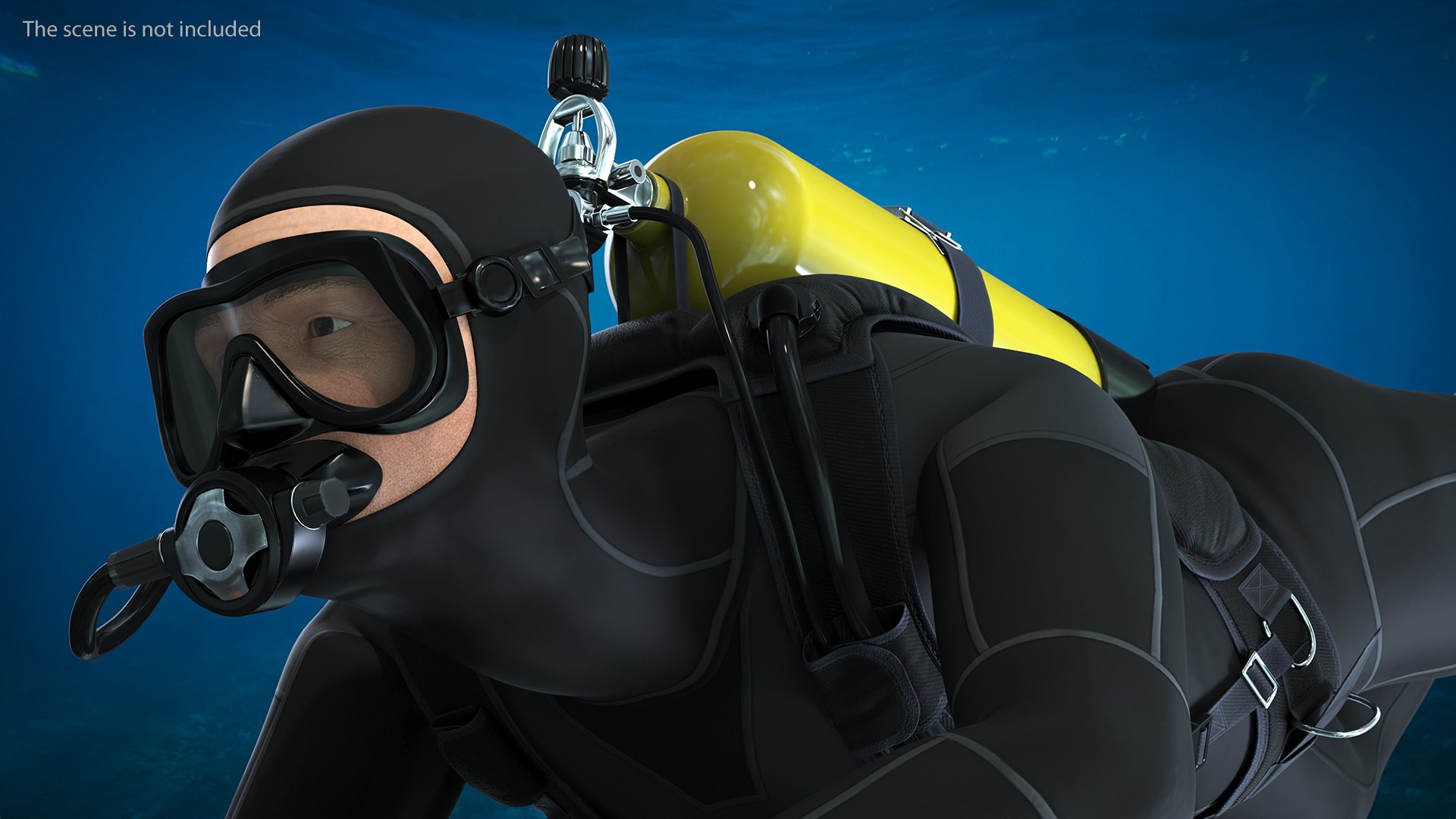 3D Diver With Seabob F5SR Personal Watercraft Rigged For Cinema 4D ...