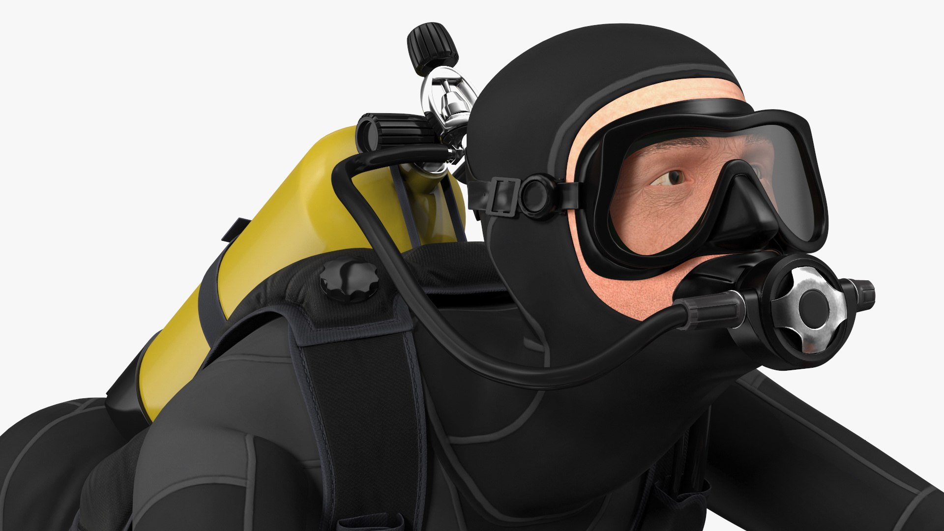3D Diver With Seabob F5SR Personal Watercraft Rigged For Cinema 4D ...
