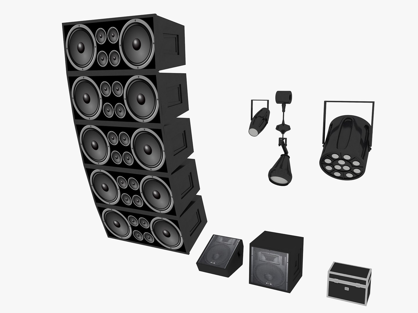 Stage Lights Speakers 3D Model - TurboSquid 2085760