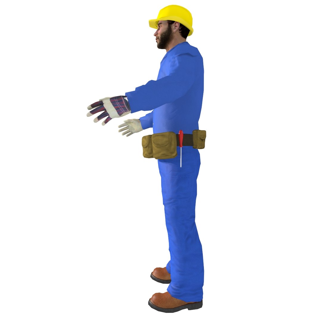 3d Construction Worker Man Model