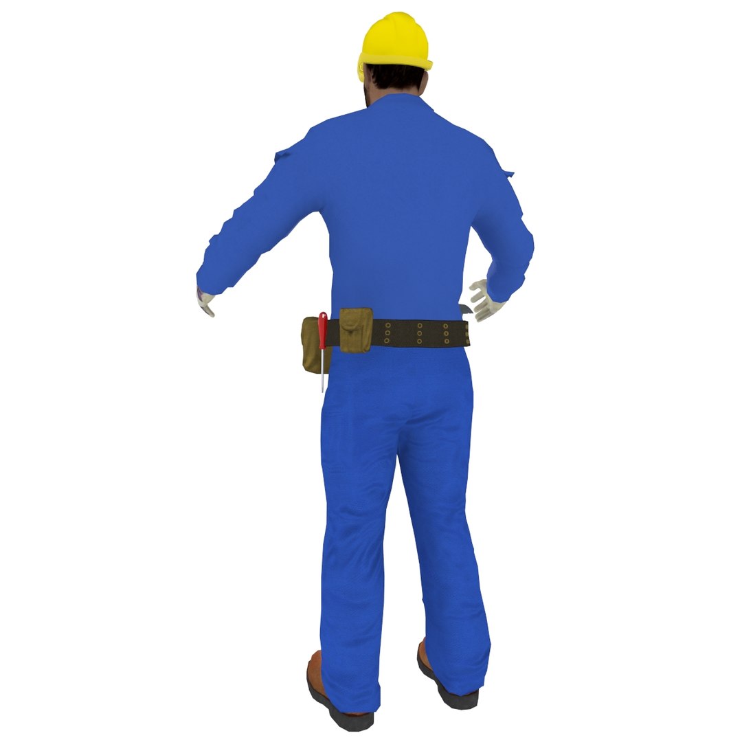 3d Construction Worker Man Model