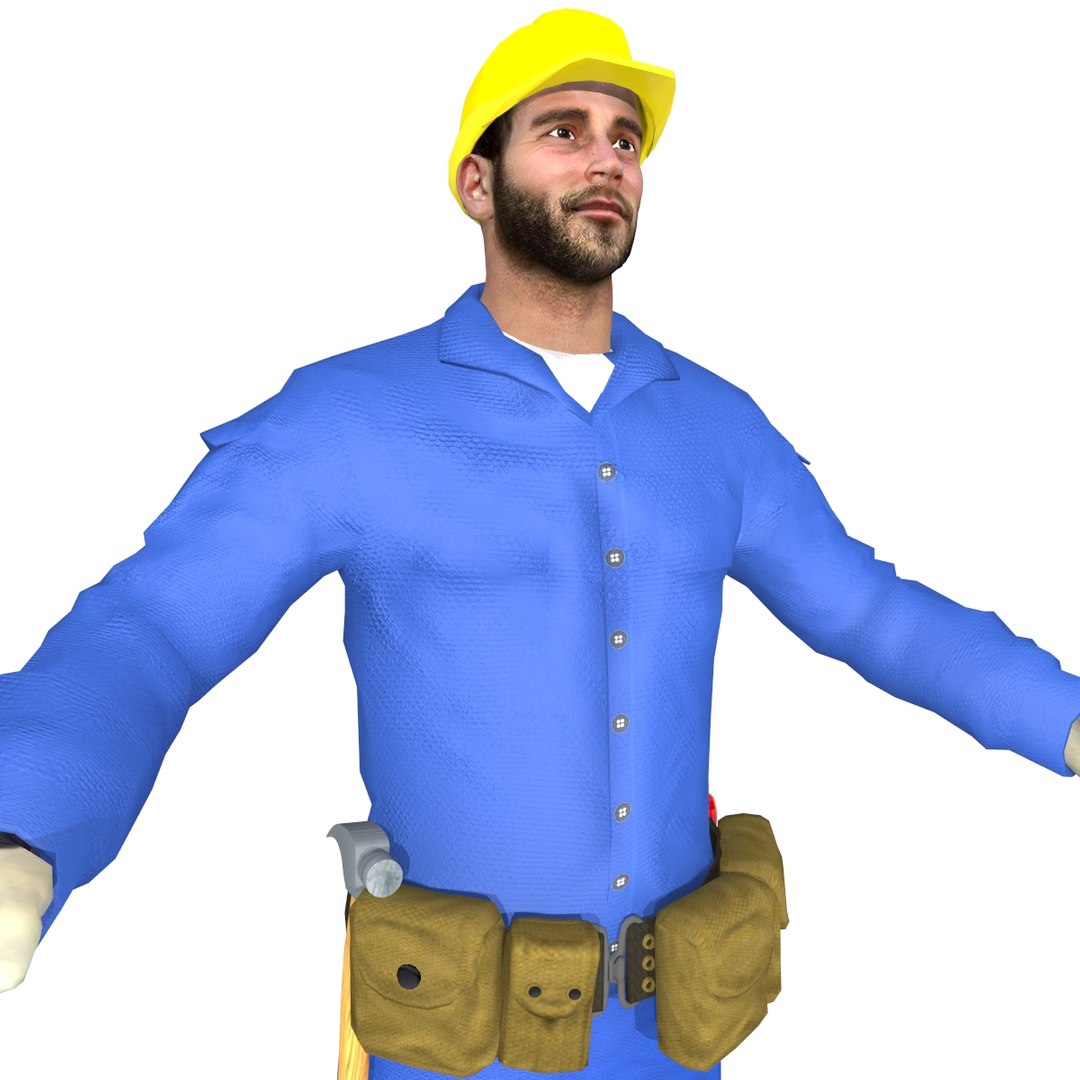 3d Construction Worker Man Model