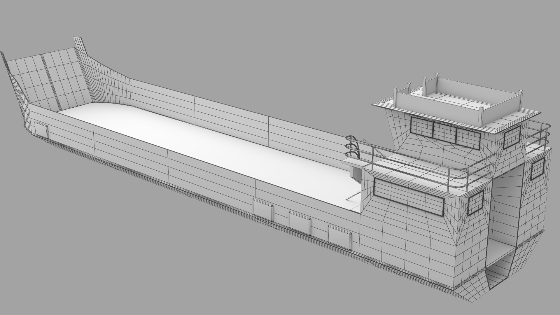 Old Landing Barge Boat - TurboSquid 2384000
