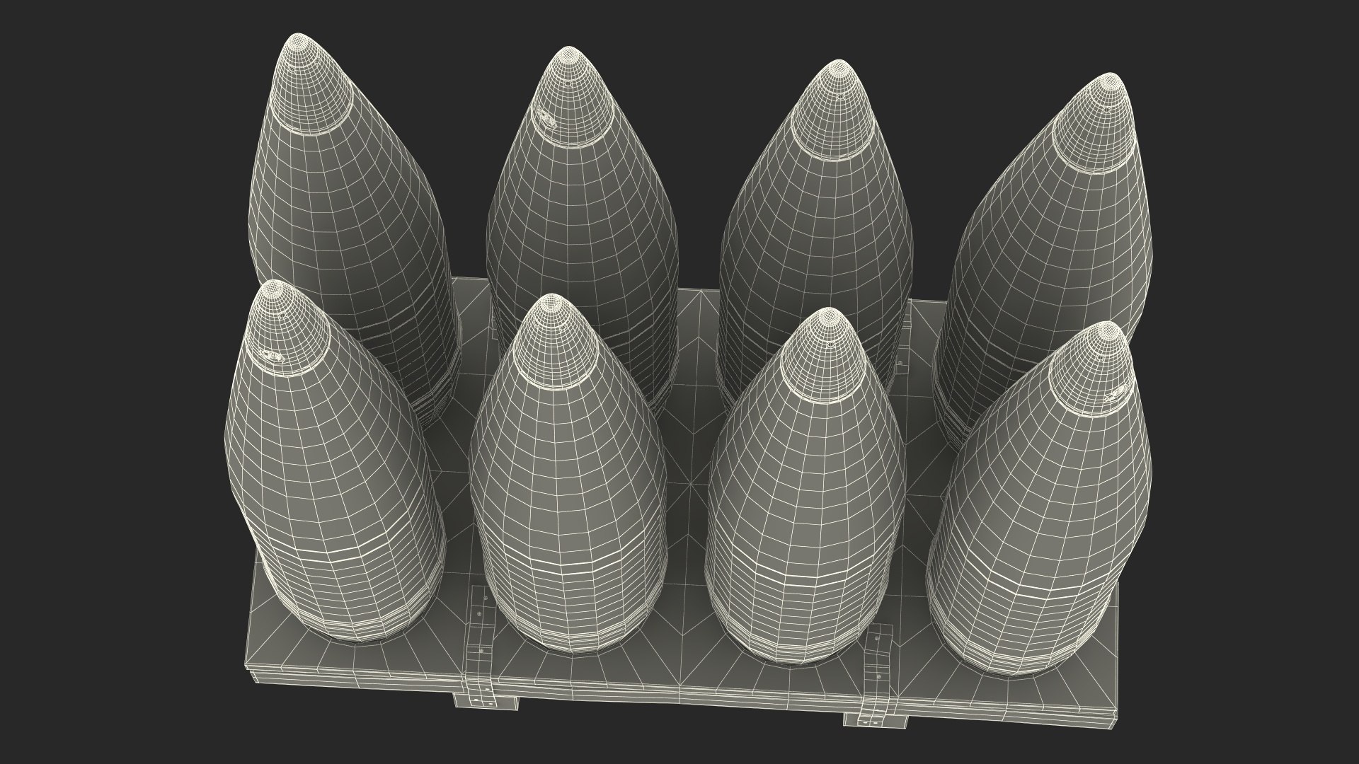 3D Artillery Shells 155mm On Wooden Pallet Model - TurboSquid 2210641