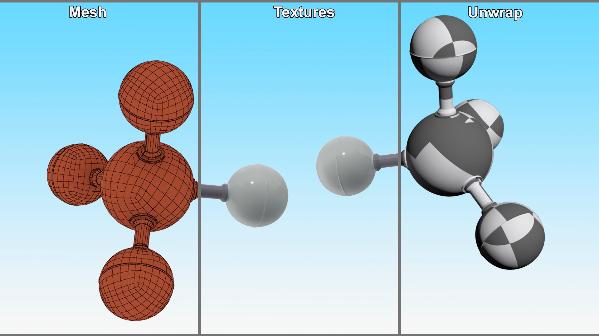 3D Methane Molecule Structure - TurboSquid 2391450