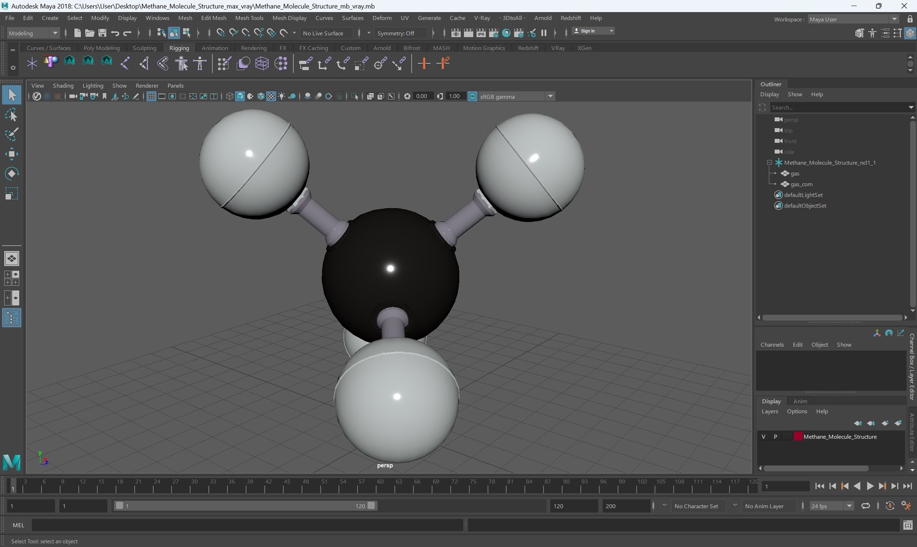 3D Methane Molecule Structure - TurboSquid 2391450