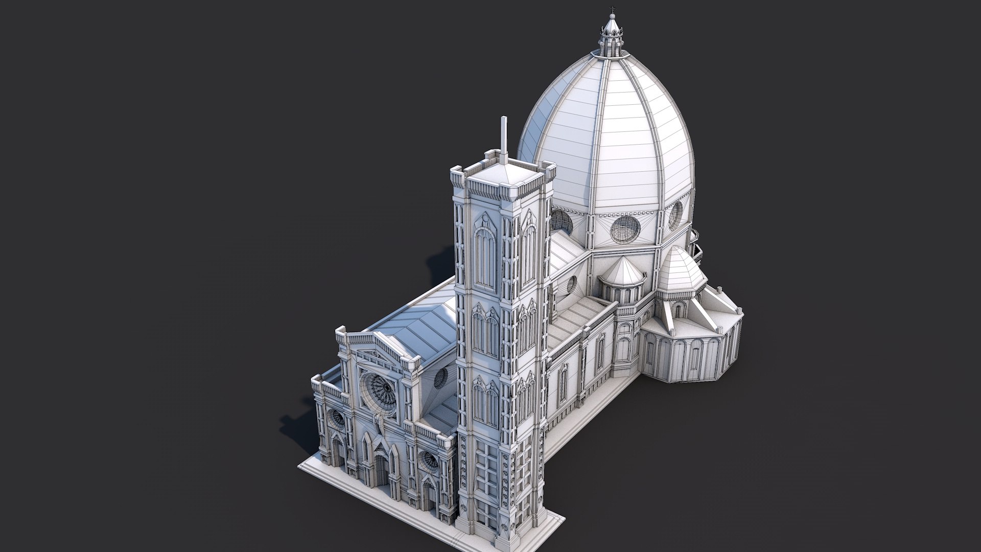 3D Cathedral Florence Model - TurboSquid 1577239