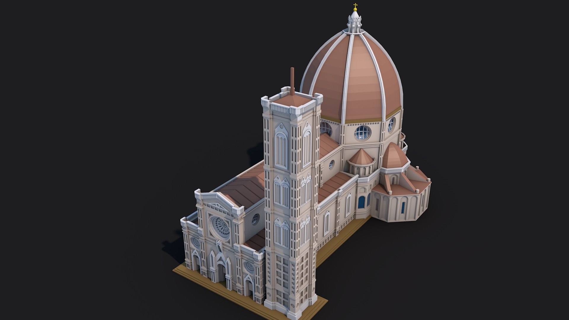 3D Cathedral Florence Model - TurboSquid 1577239