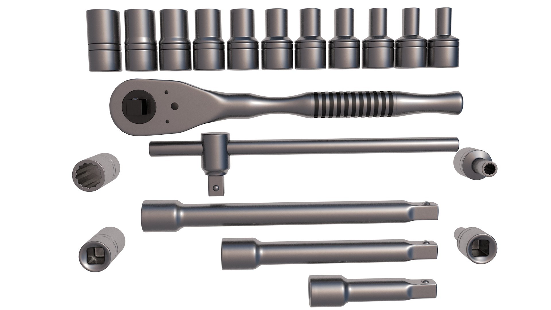 Socket Wrenches 3D Model - TurboSquid 1806738