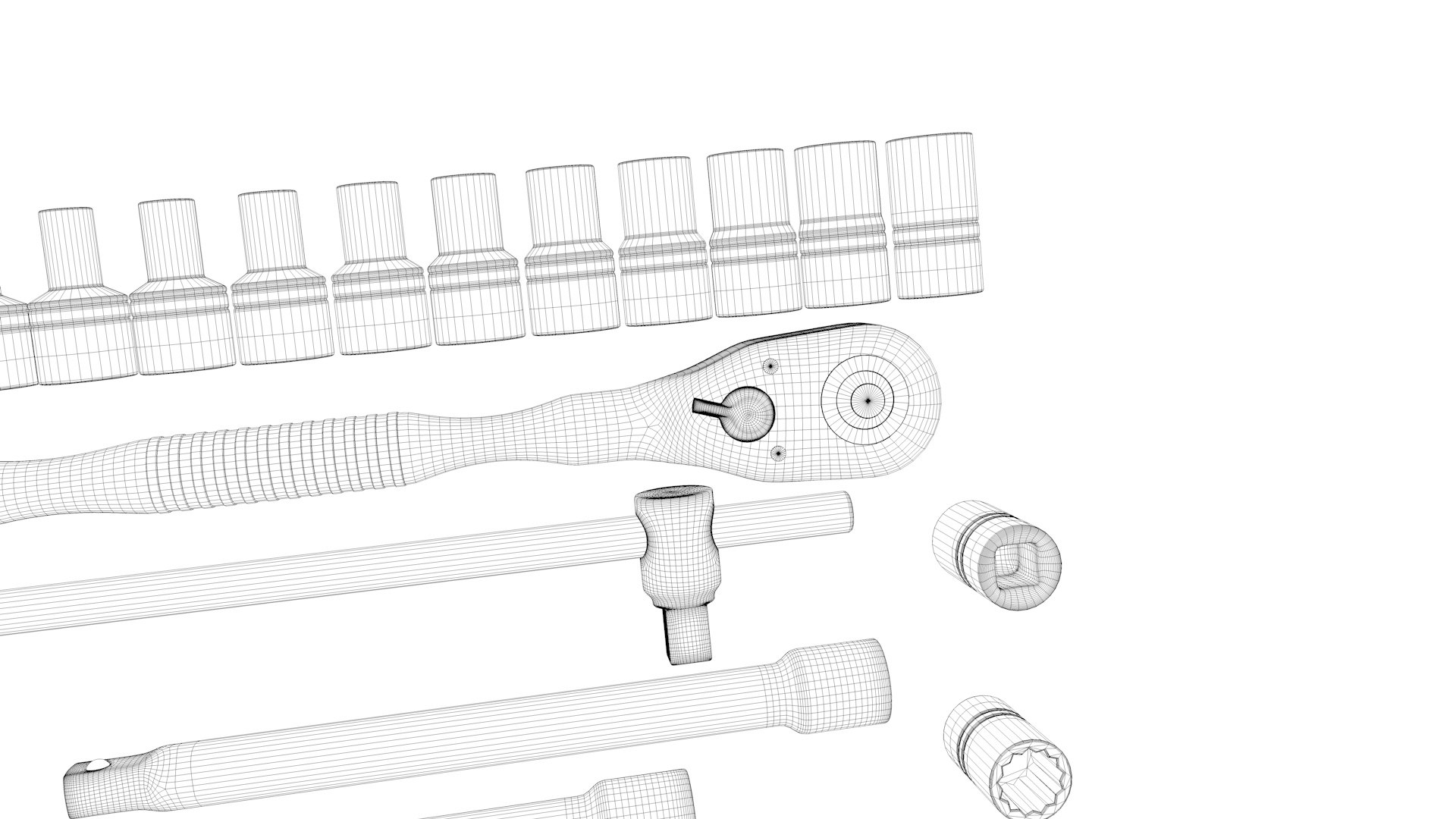 Socket Wrenches 3D Model - TurboSquid 1806738