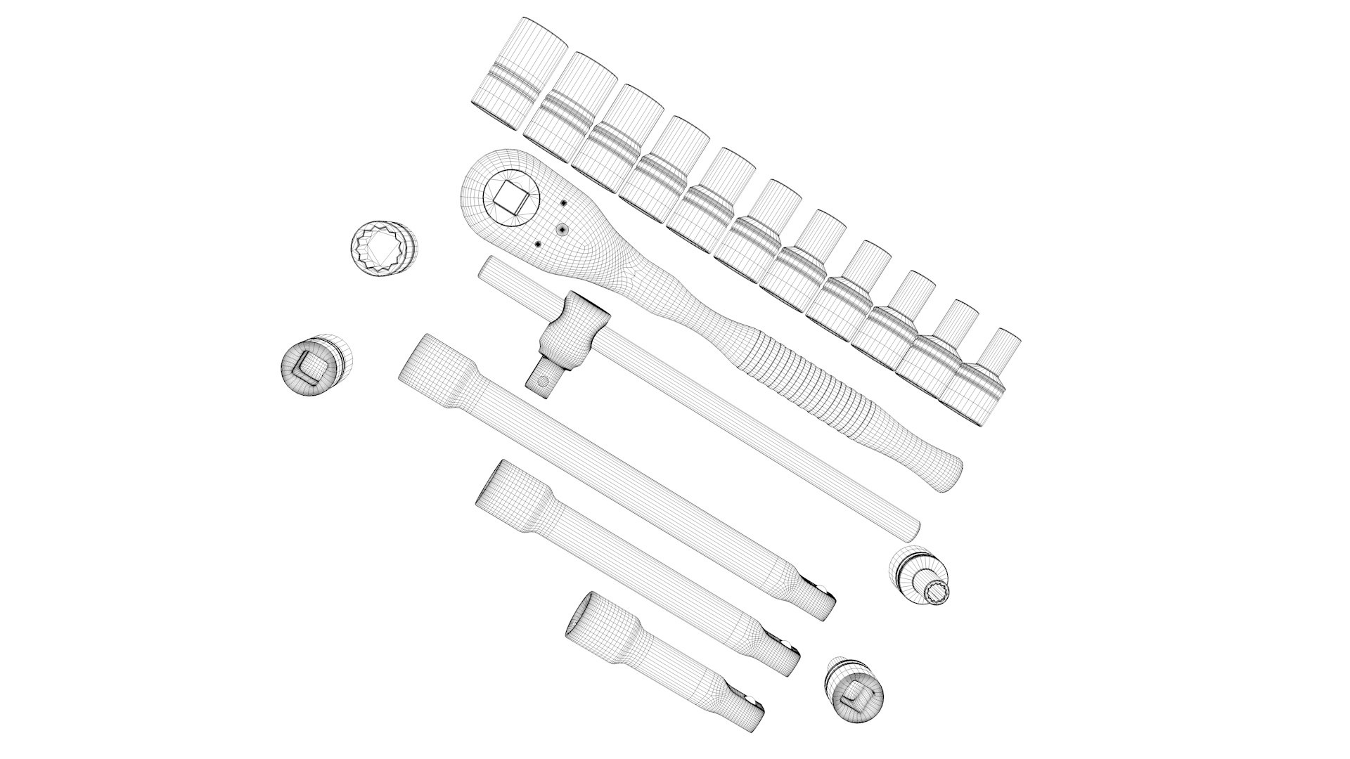 Socket Wrenches 3D Model - TurboSquid 1806738