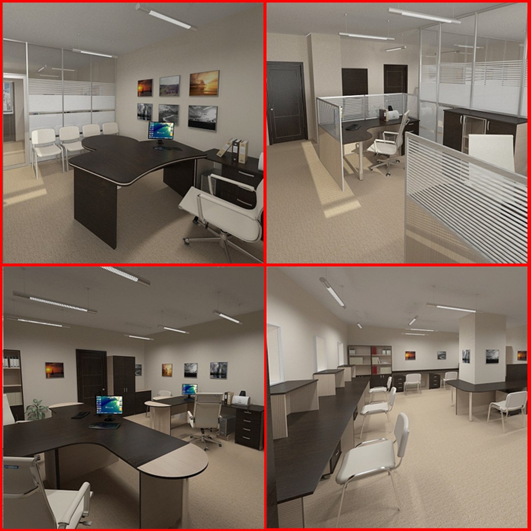 Office Design Furniture 3d Model