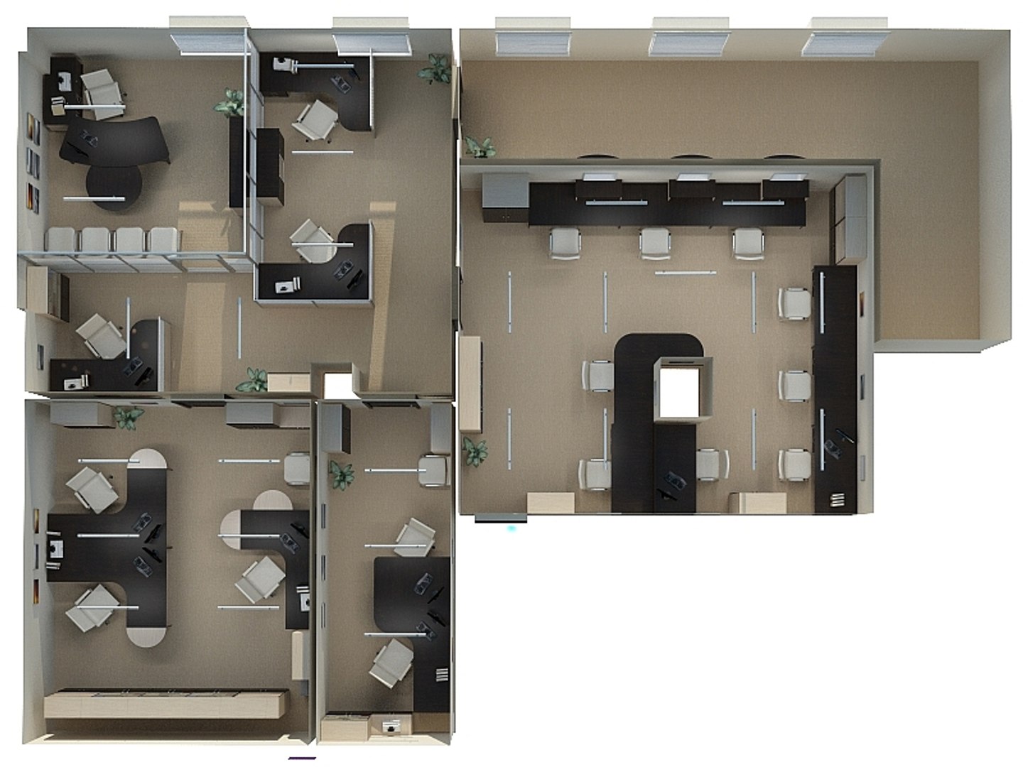 Office Design Furniture 3d Model