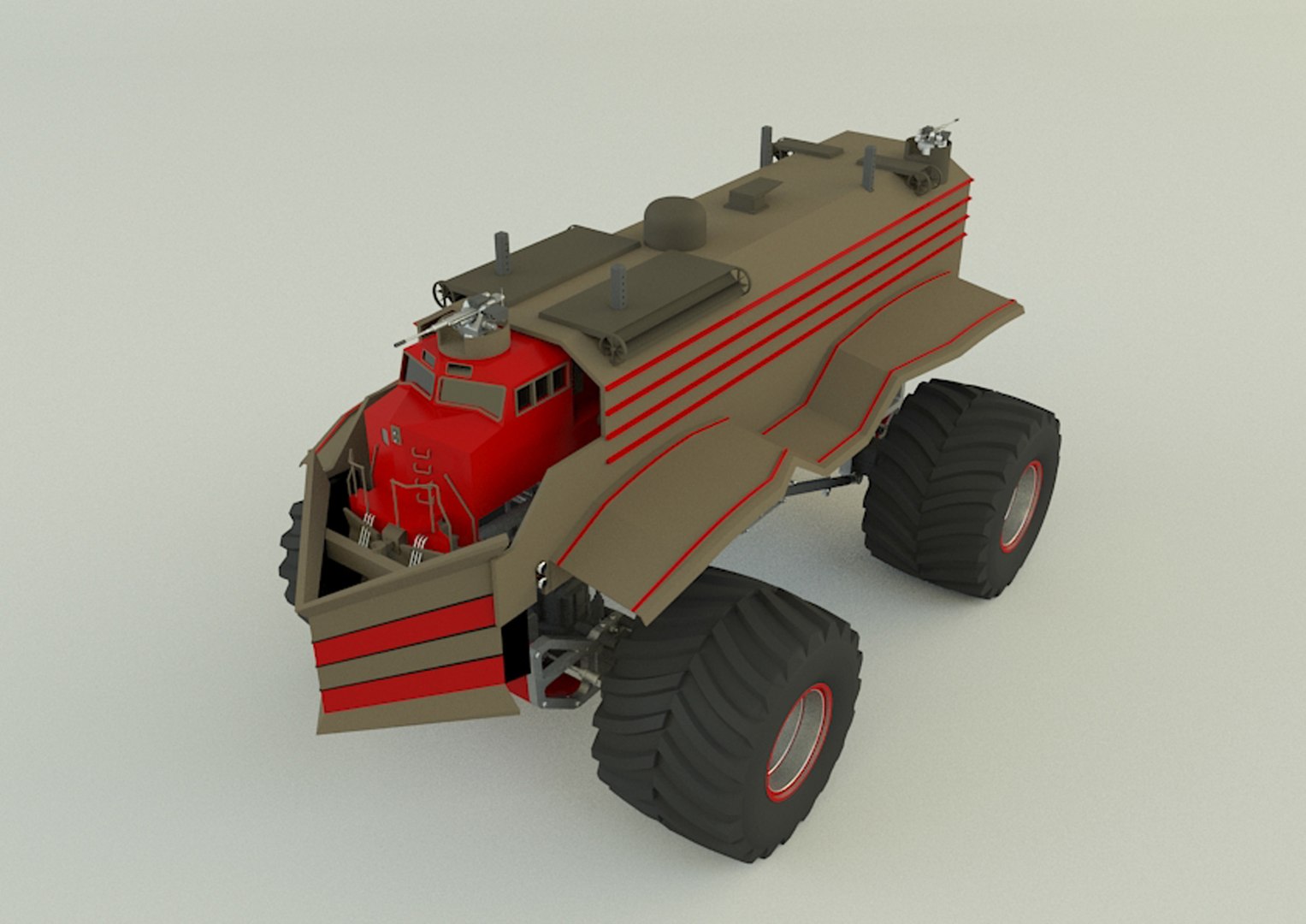 Locomotive Monster Trucks 3D Model - TurboSquid 2067832