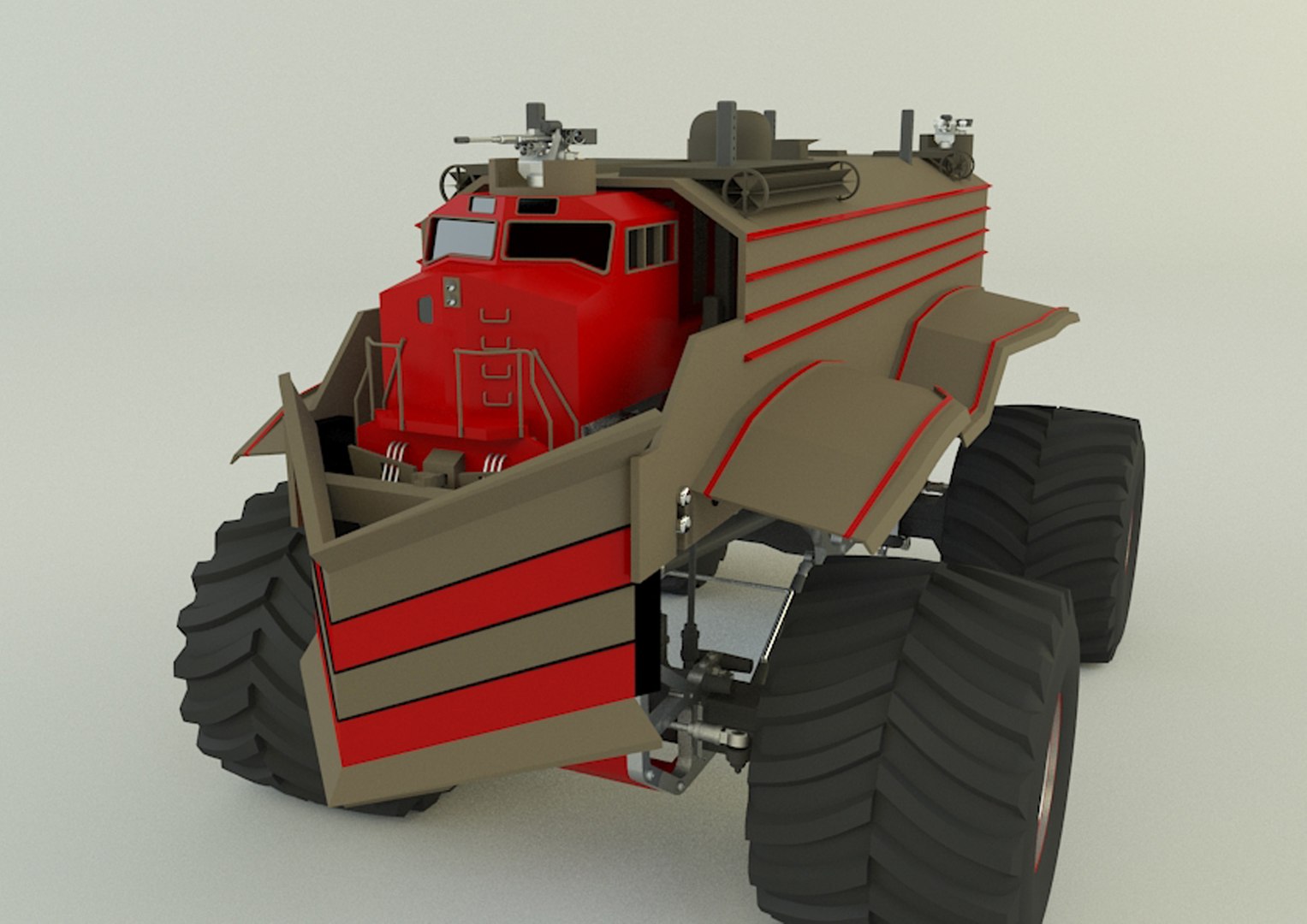 Locomotive Monster Trucks 3D Model - TurboSquid 2067832