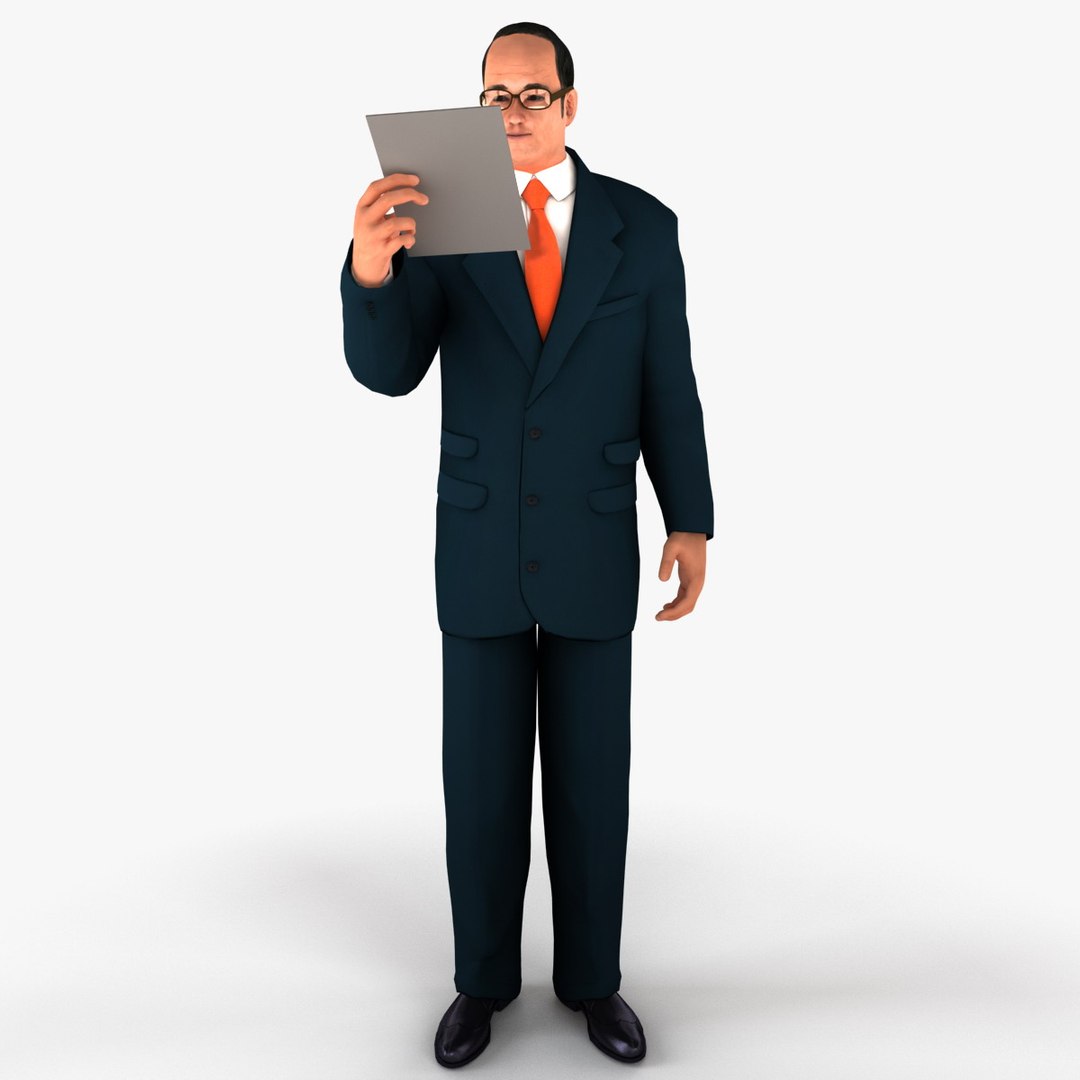 3d model businessman 2 pose 3