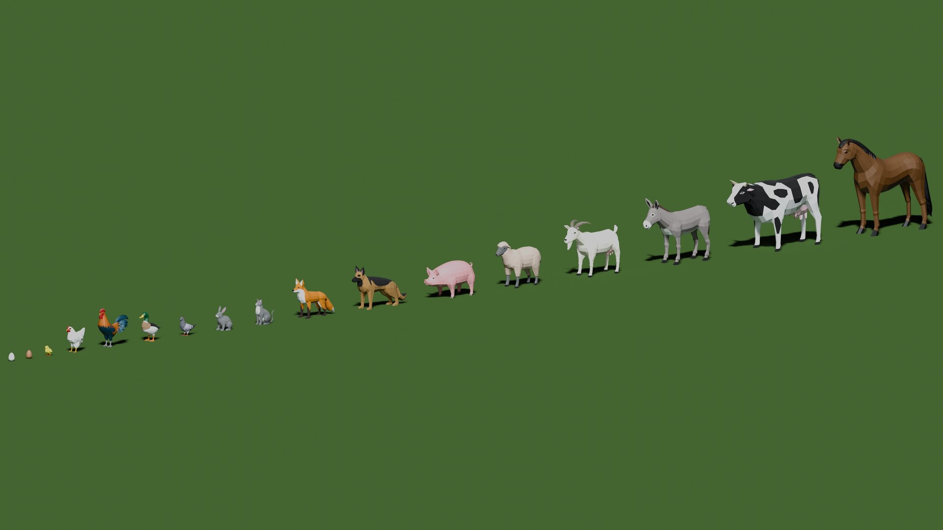 3D Farm Animals Lowpoly Model - TurboSquid 2323077