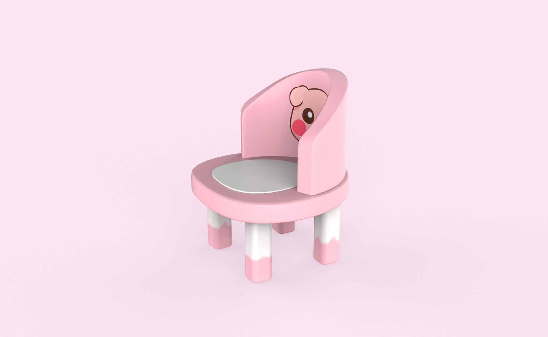3D Cartoon Pig Chair - TurboSquid 2268197