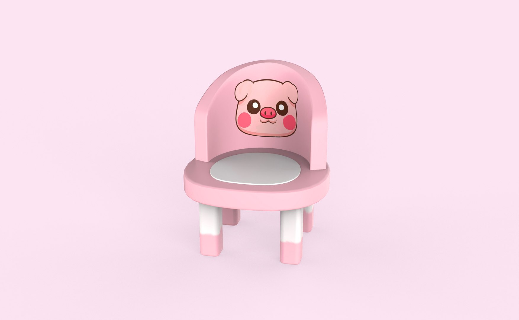 3D Cartoon Pig Chair - TurboSquid 2268197