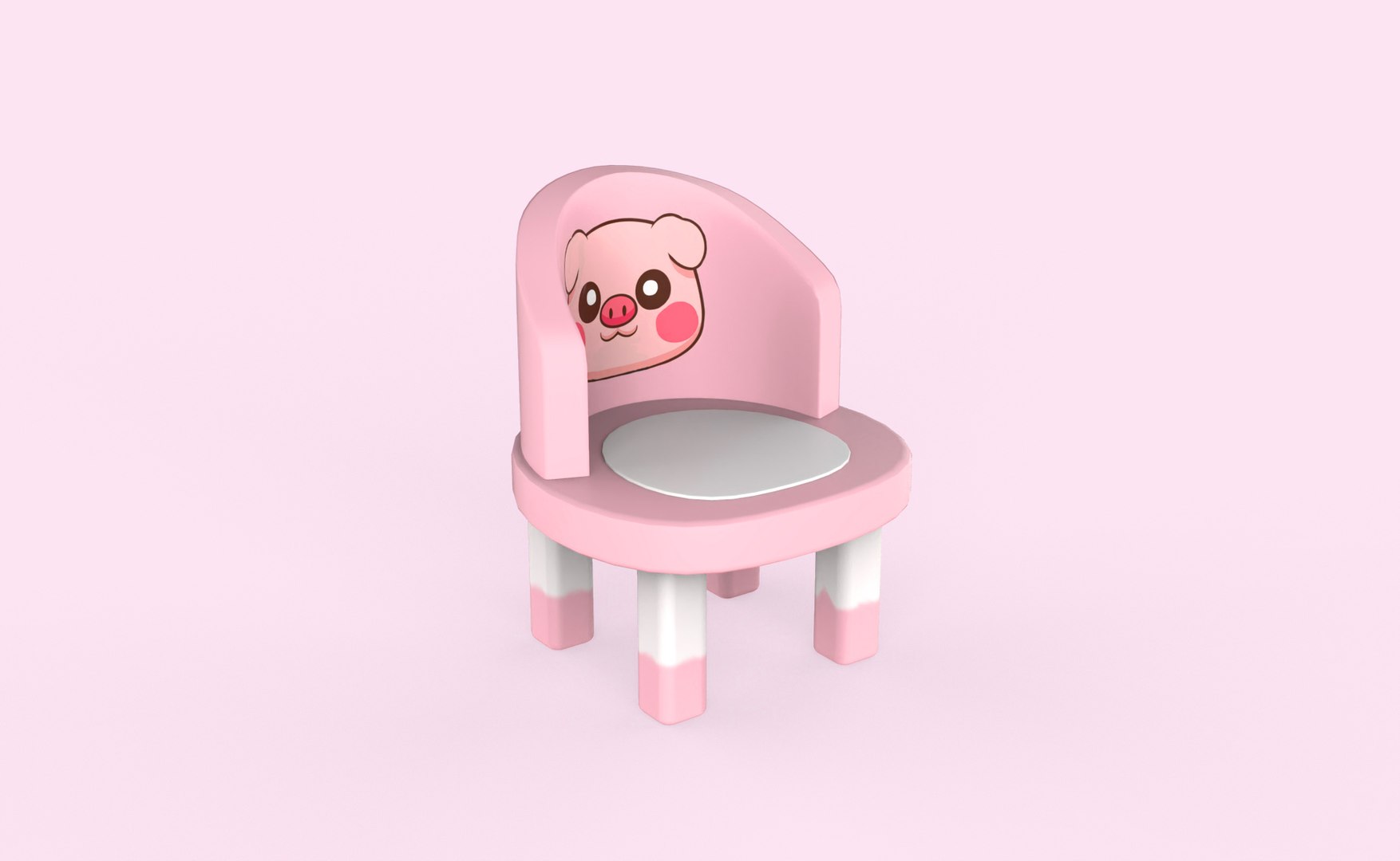 3D Cartoon Pig Chair - TurboSquid 2268197
