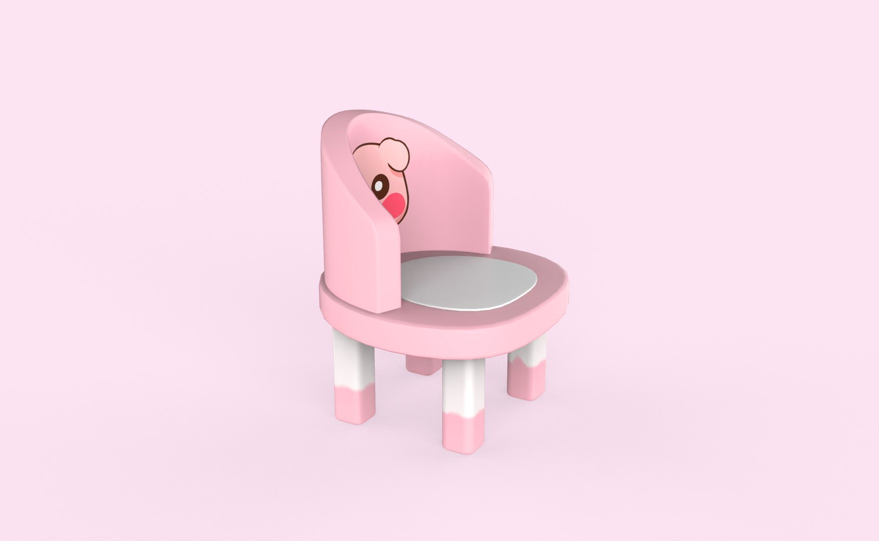 3D Cartoon Pig Chair - TurboSquid 2268197