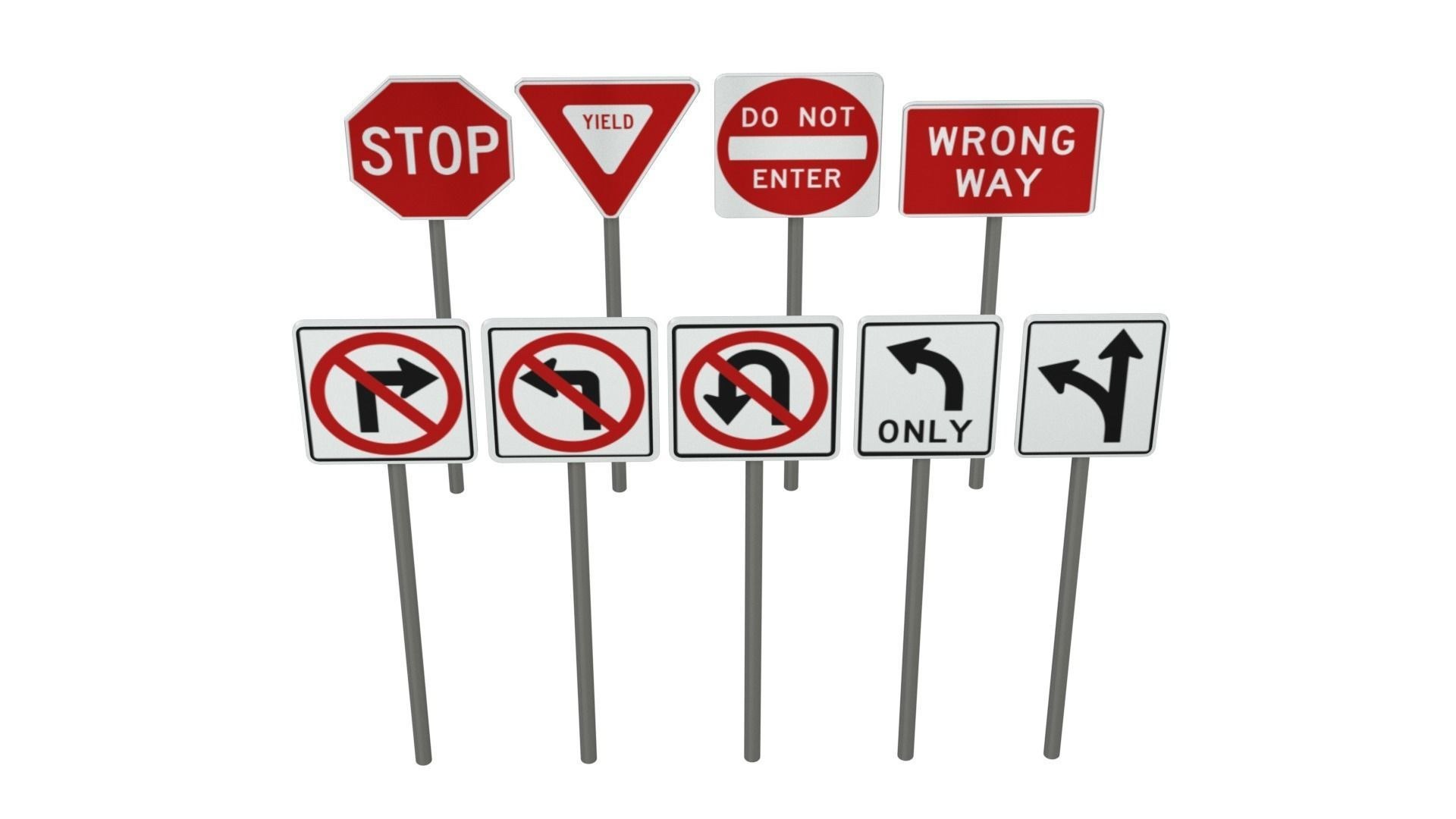 Road sign 3D model - TurboSquid 2170826