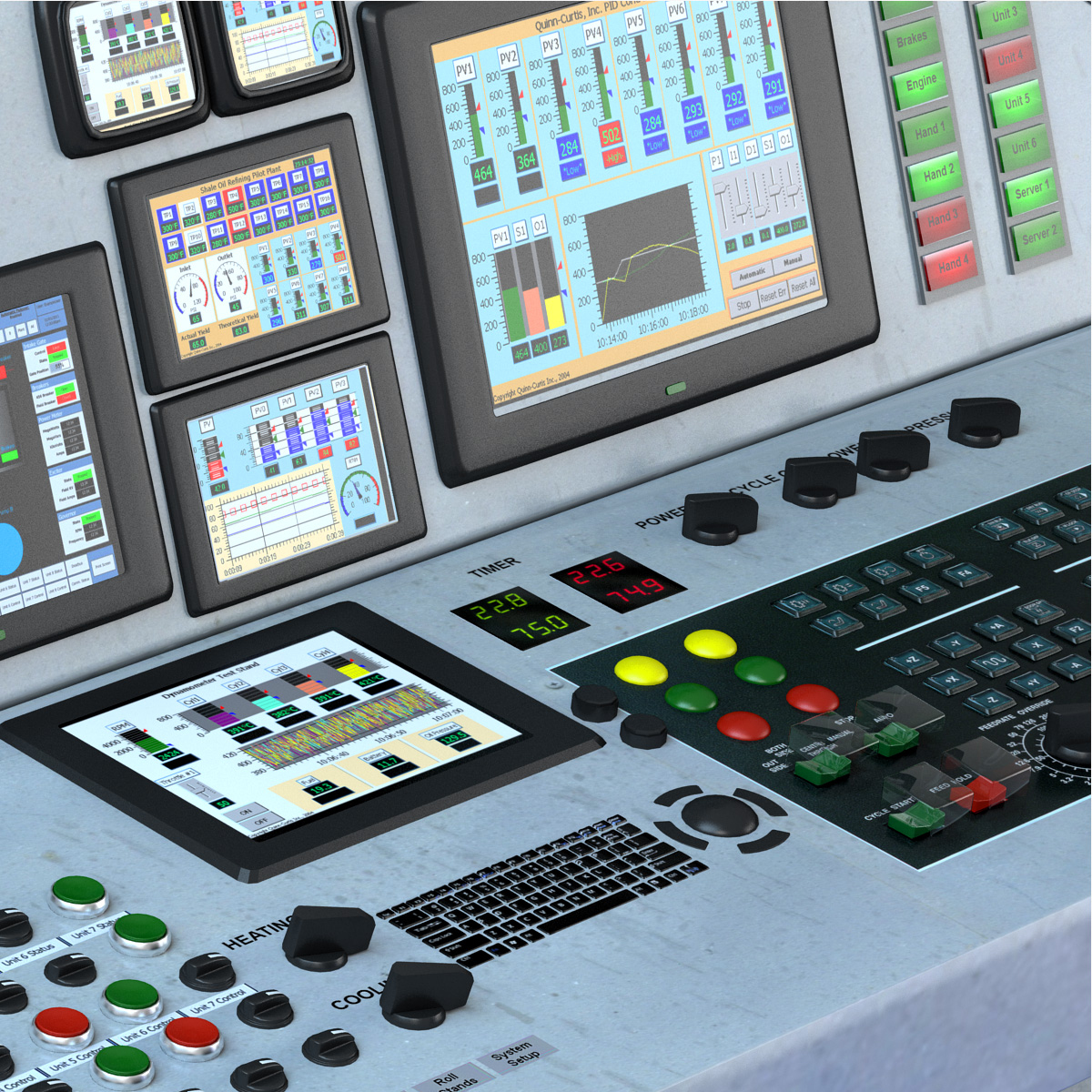 control panel desk 3d model