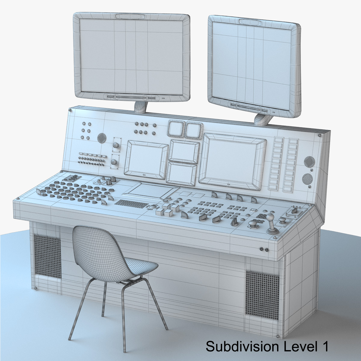 control panel desk 3d model
