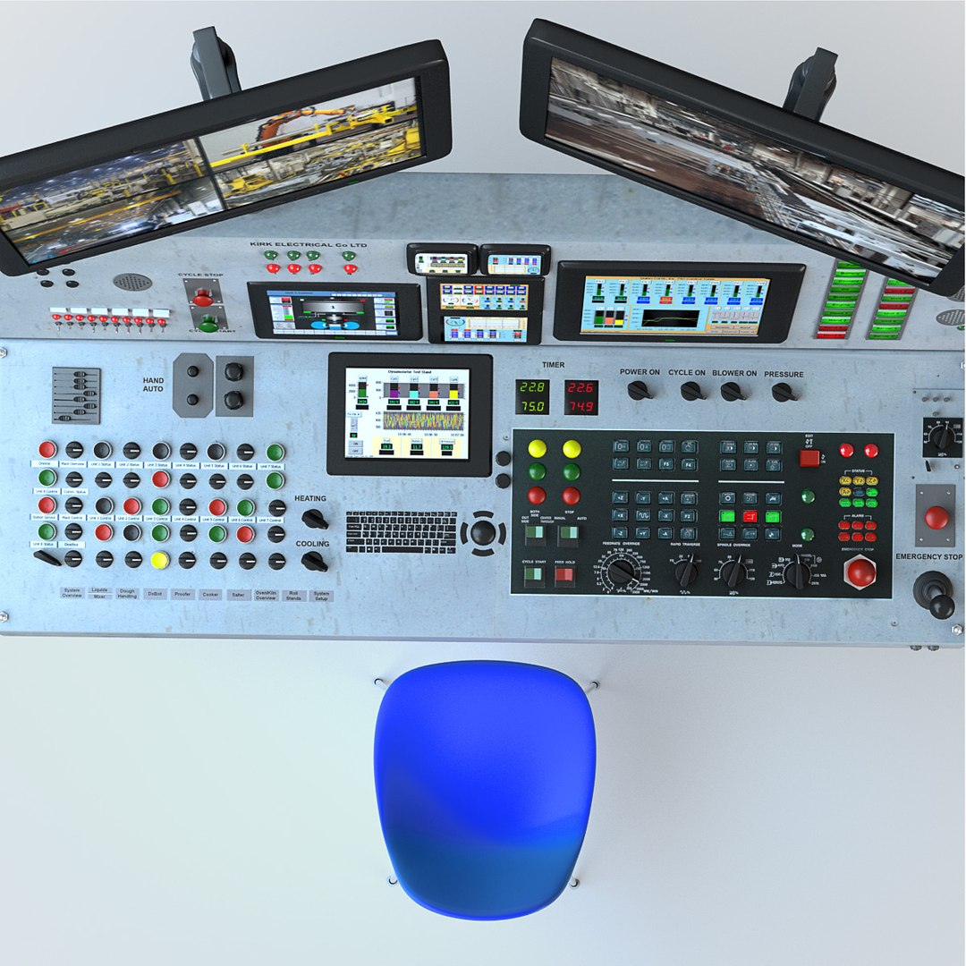 Control Panel Desk 3d Model