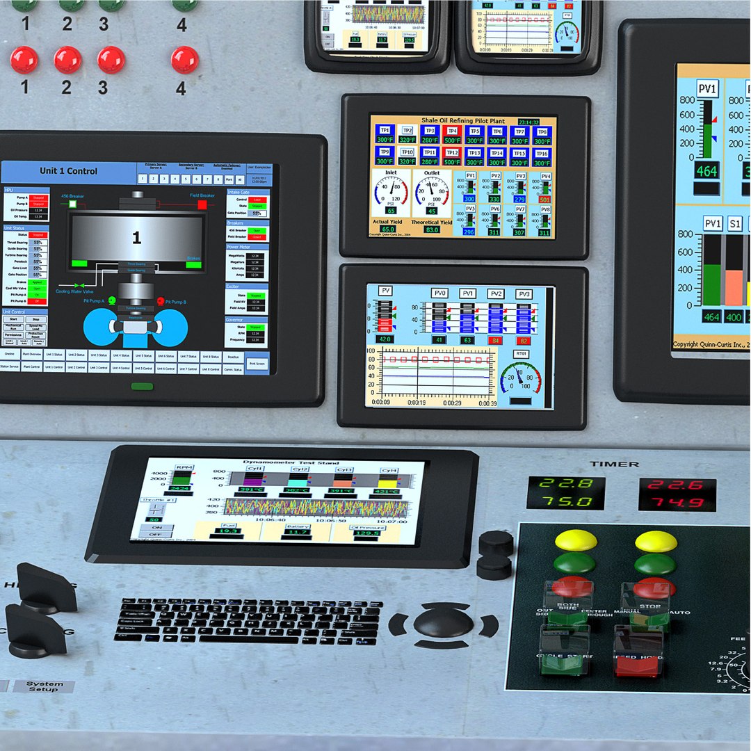 Control Panel Desk 3d Model