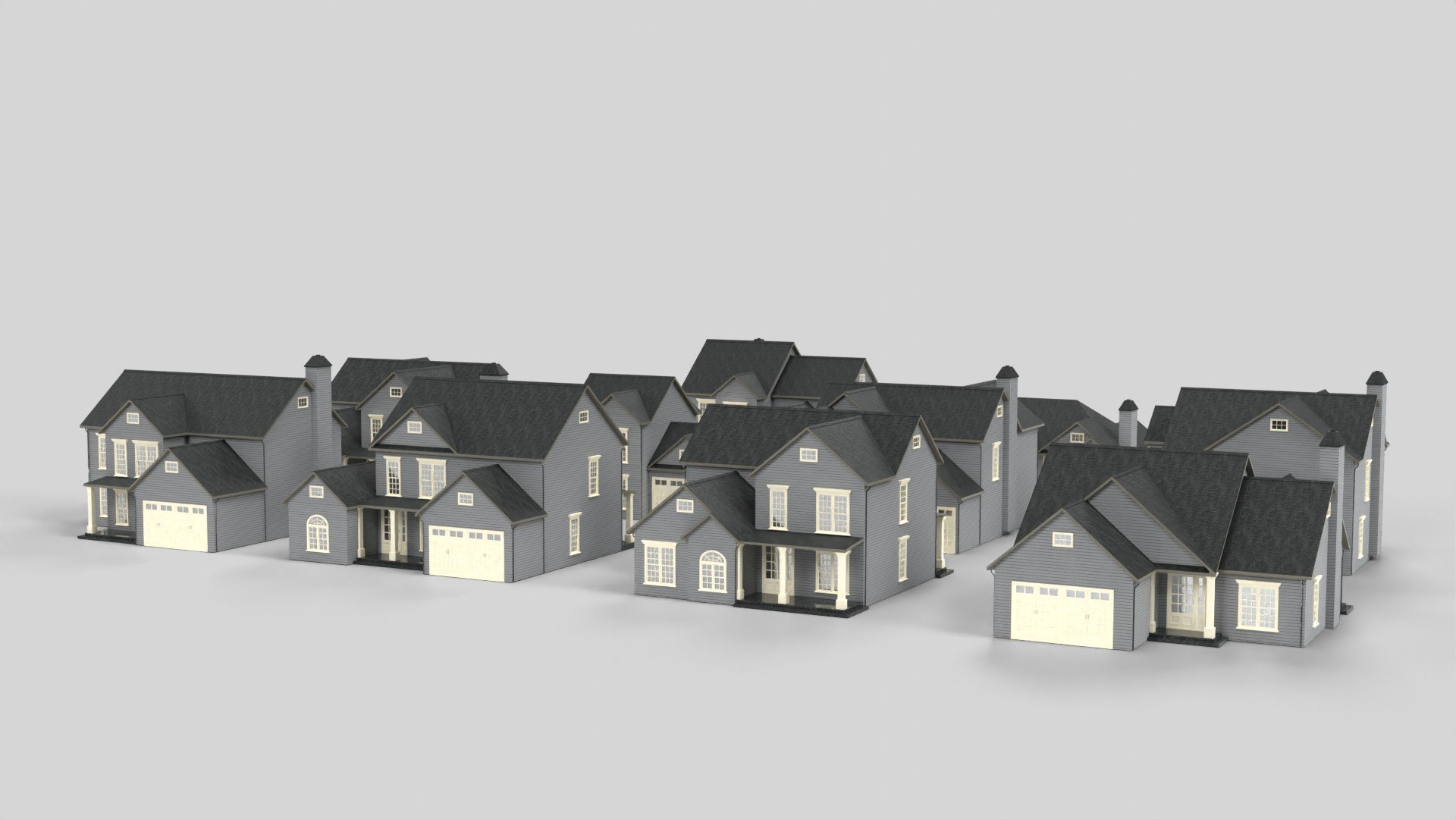 Neighborhood Houses Collection 10 Pack T2 3D Model - TurboSquid 2215196