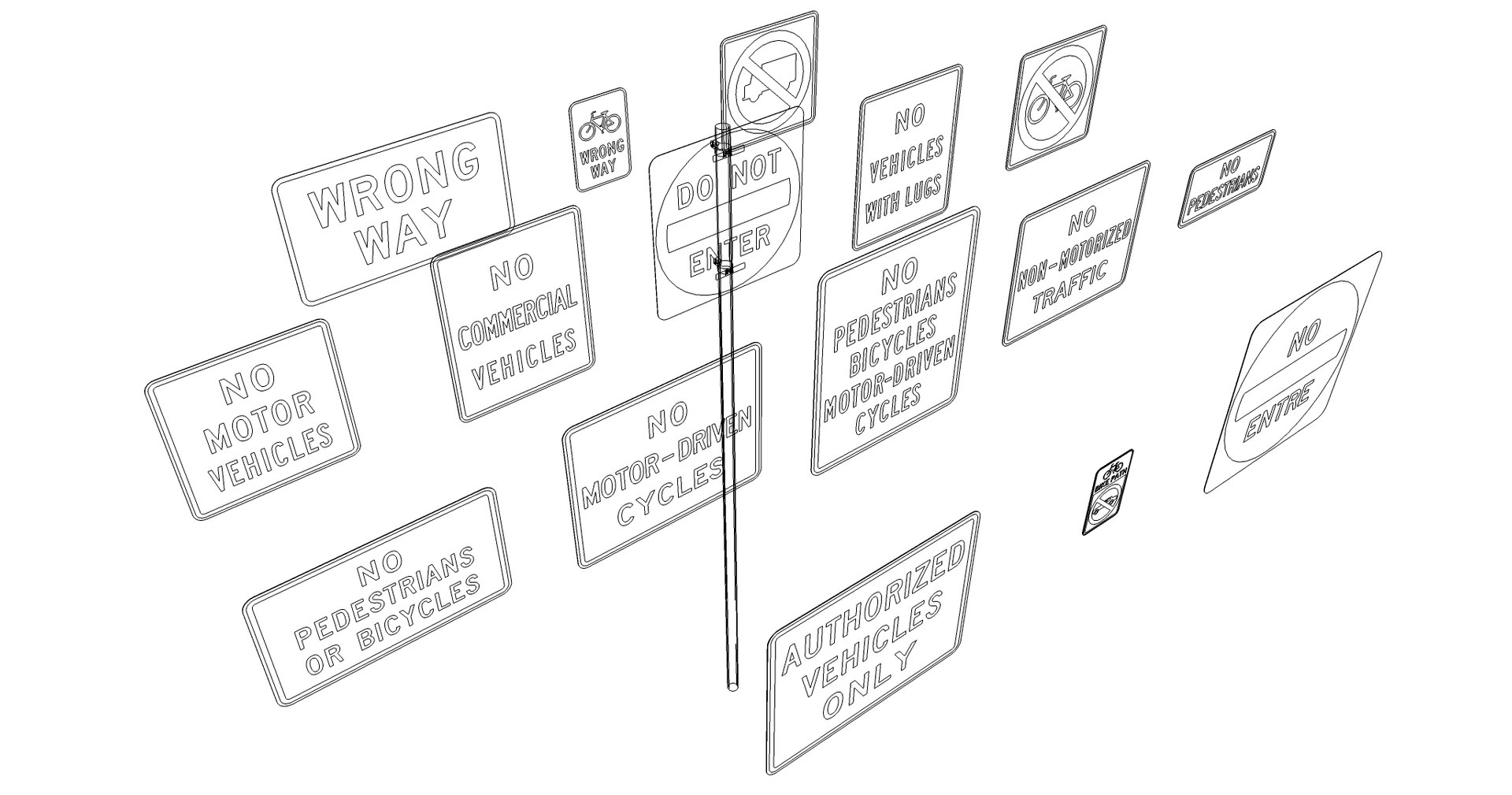 3D Road Sign Series - TurboSquid 1383162