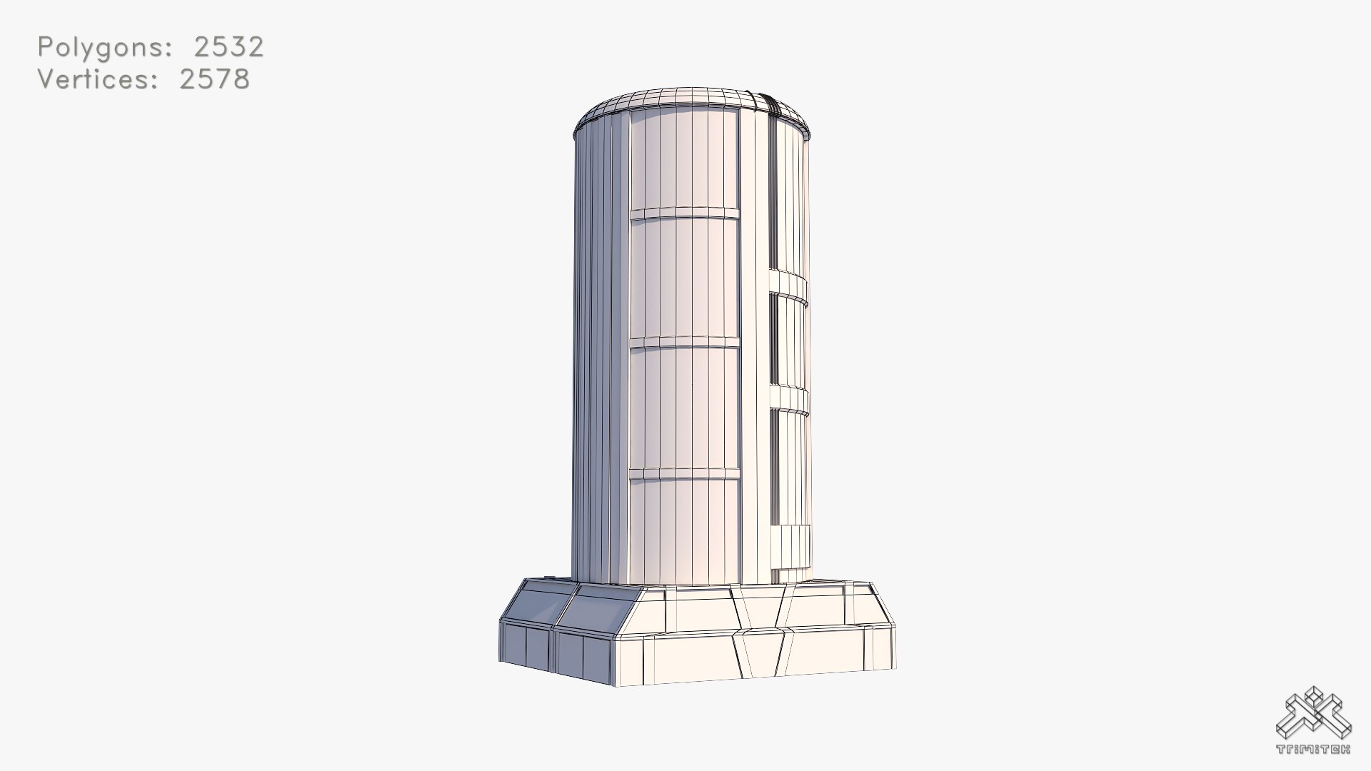 3D Industrial Building 02 - Low-poly Storage Tower Silo - TurboSquid ...