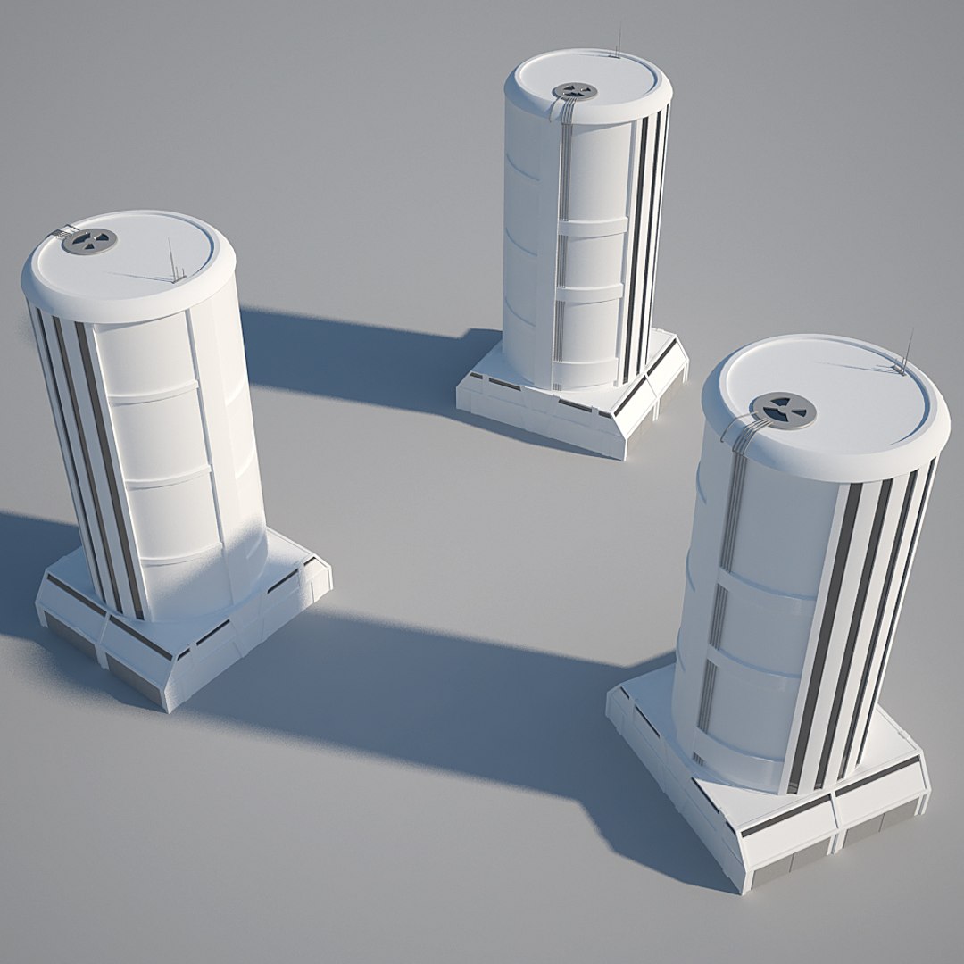 3D Industrial Building 02 - Low-poly Storage Tower Silo - TurboSquid ...