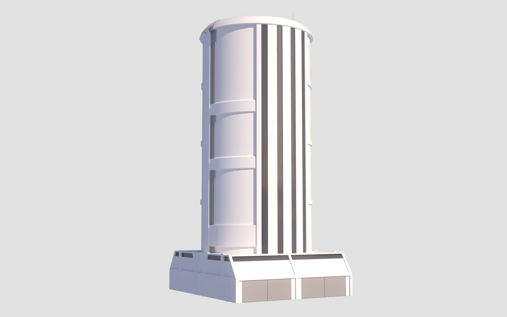 3D Industrial Building 02 - Low-poly Storage Tower Silo - TurboSquid ...