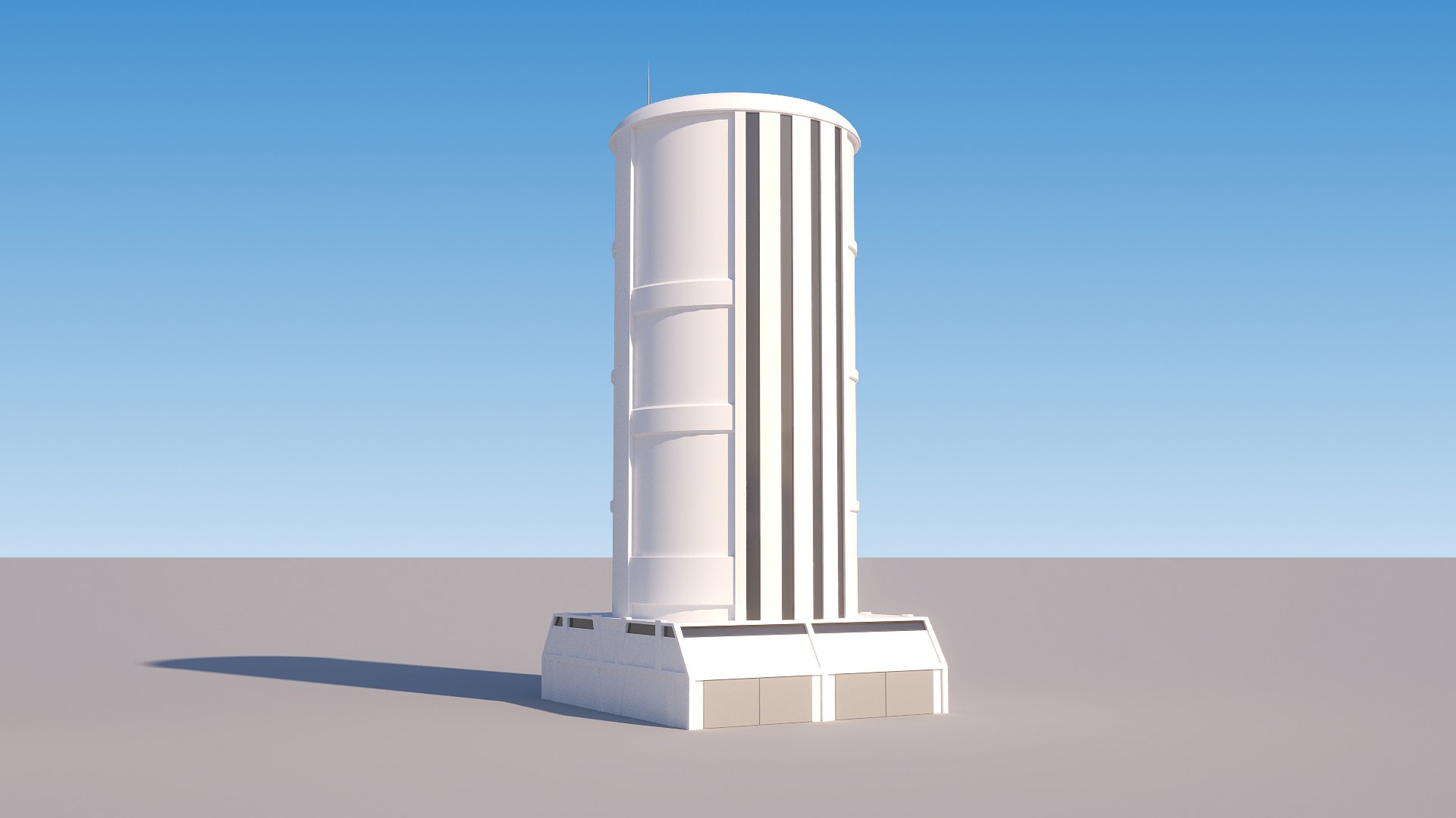 3D Industrial Building 02 - Low-poly Storage Tower Silo - TurboSquid ...