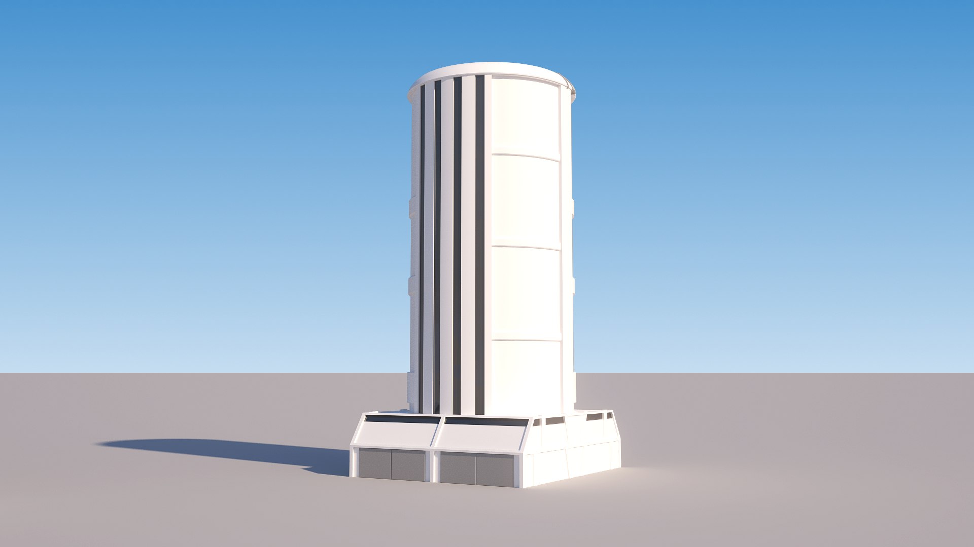 3D Industrial Building 02 - Low-poly Storage Tower Silo - TurboSquid ...