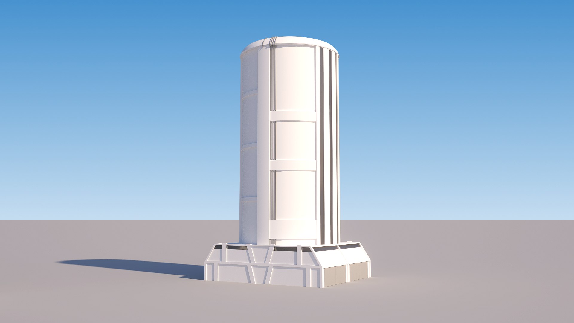 3D Industrial Building 02 - Low-poly Storage Tower Silo - TurboSquid ...