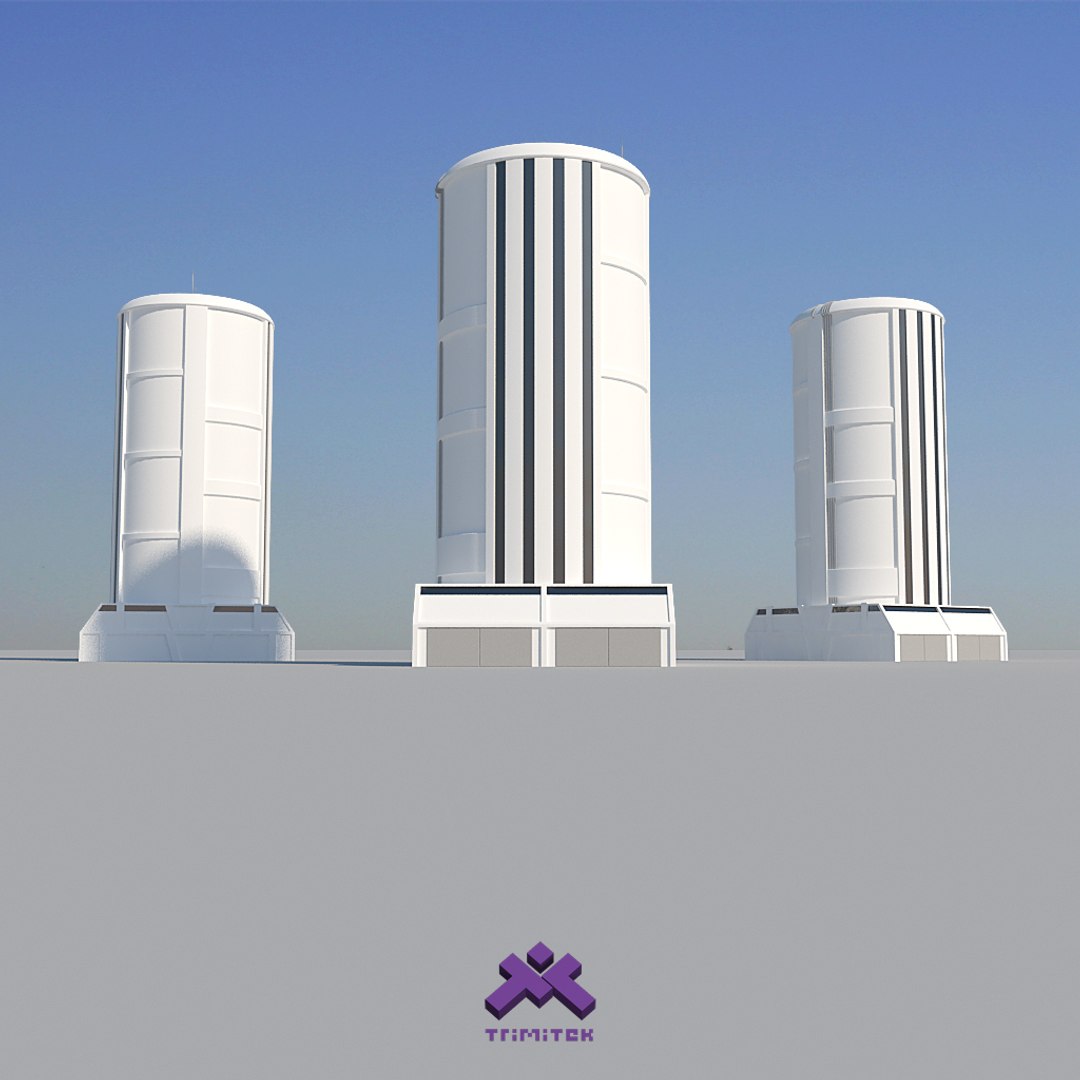 3D Industrial Building 02 - Low-poly Storage Tower Silo - TurboSquid ...