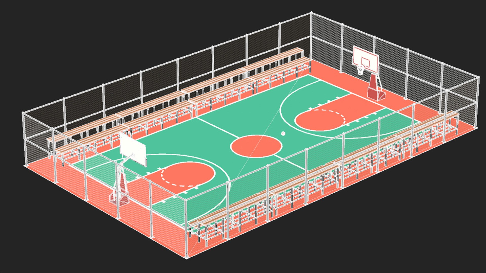 3D Basketball Court - TurboSquid 2116023