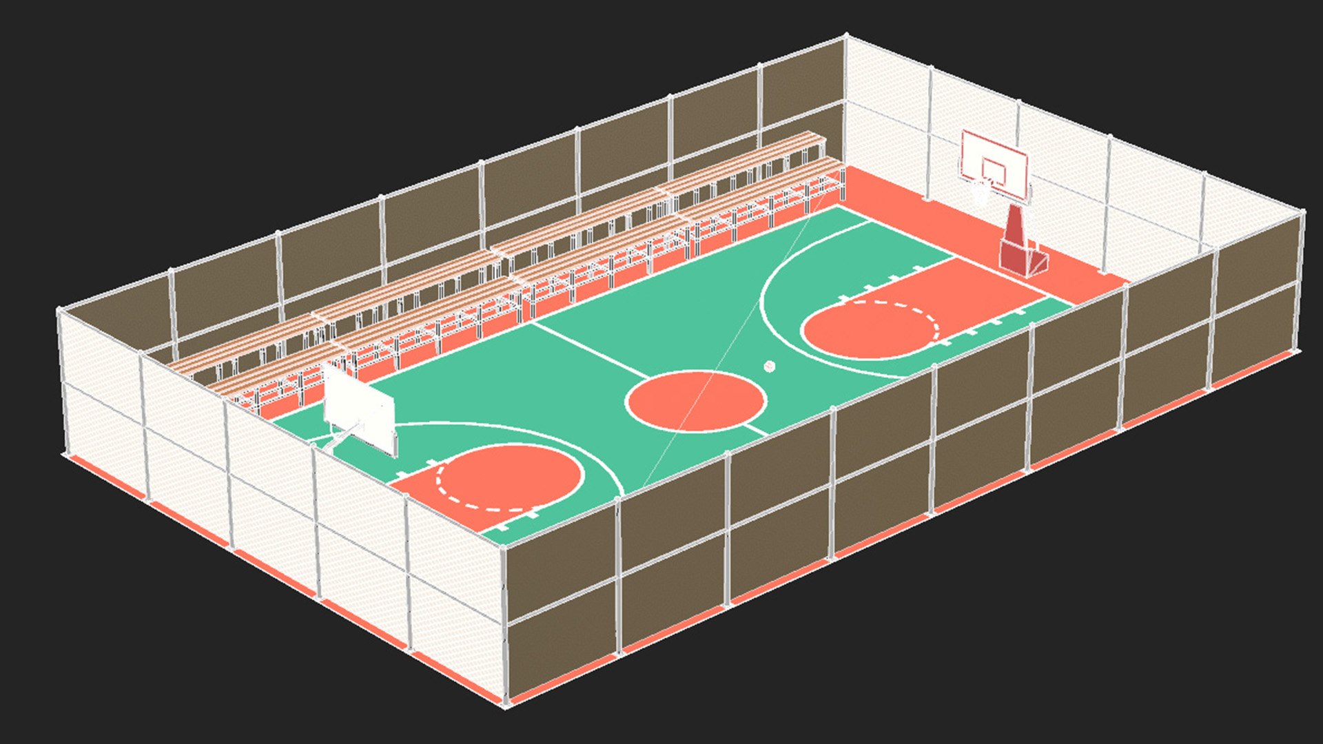 3D Basketball Court - TurboSquid 2116023