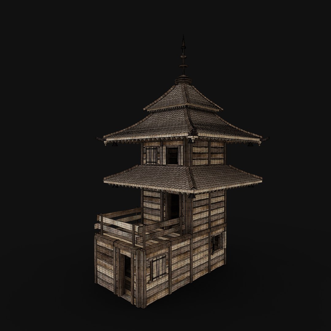FEUDAL JAPAN CHINESE TOWER DOJO WATCHTOWER SAMURAI NINJA PACK 3D ...
