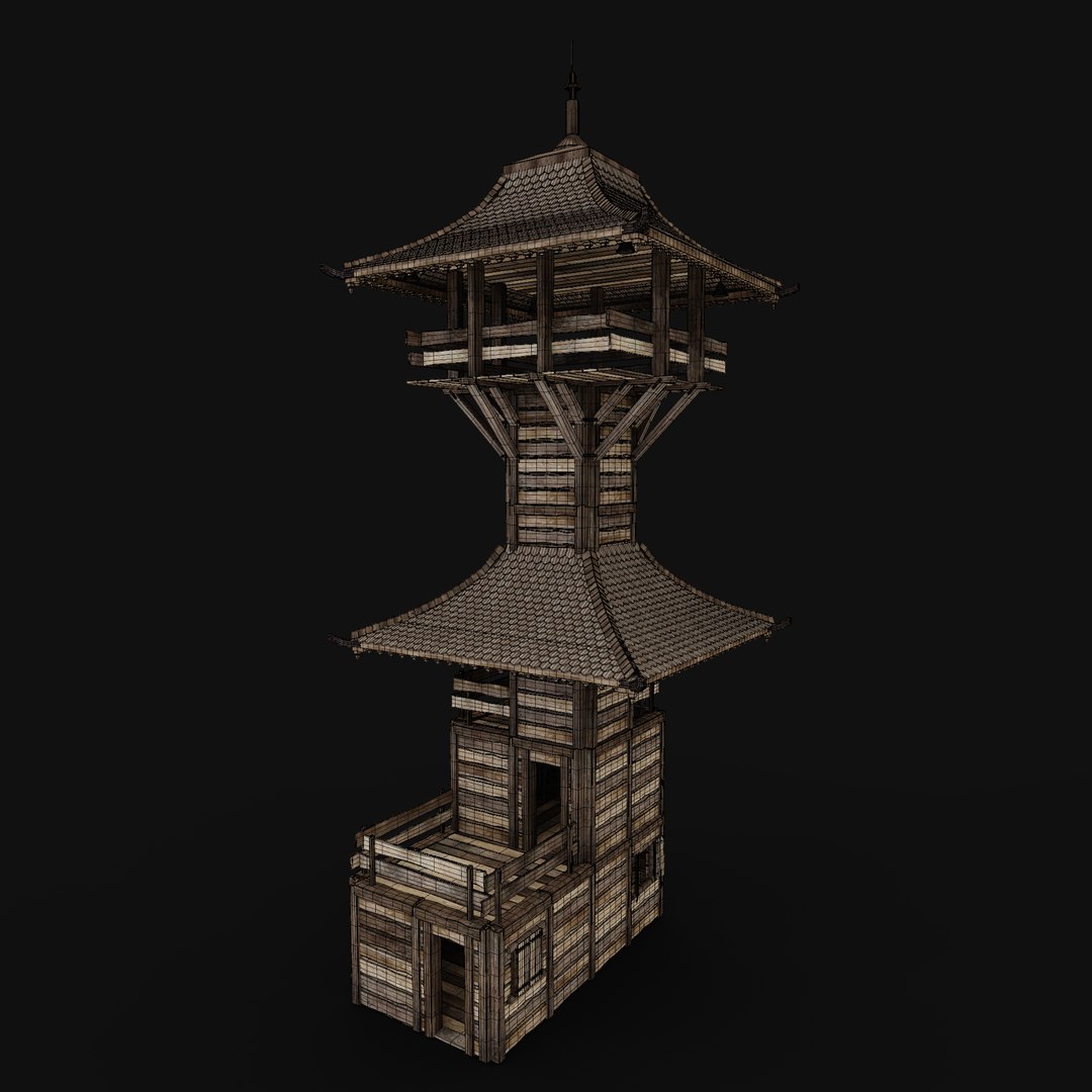 FEUDAL JAPAN CHINESE TOWER DOJO WATCHTOWER SAMURAI NINJA PACK 3D ...