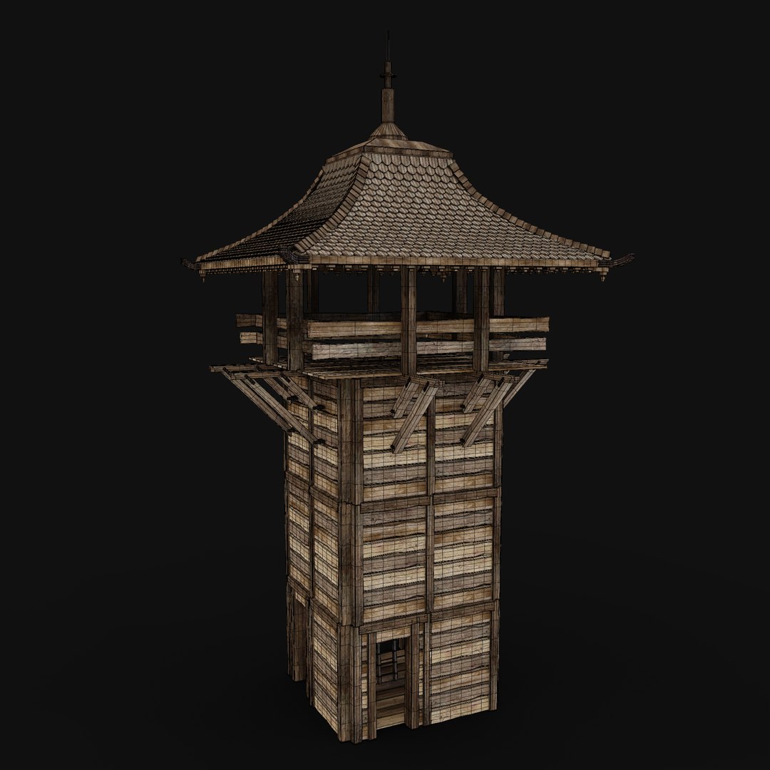 FEUDAL JAPAN CHINESE TOWER DOJO WATCHTOWER SAMURAI NINJA PACK 3D ...