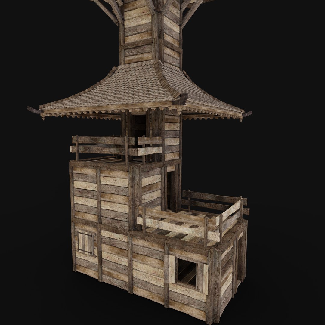 FEUDAL JAPAN CHINESE TOWER DOJO WATCHTOWER SAMURAI NINJA PACK 3D ...