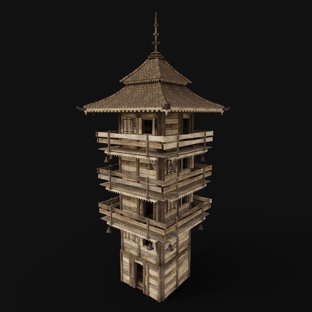 FEUDAL JAPAN CHINESE TOWER DOJO WATCHTOWER SAMURAI NINJA PACK 3D ...